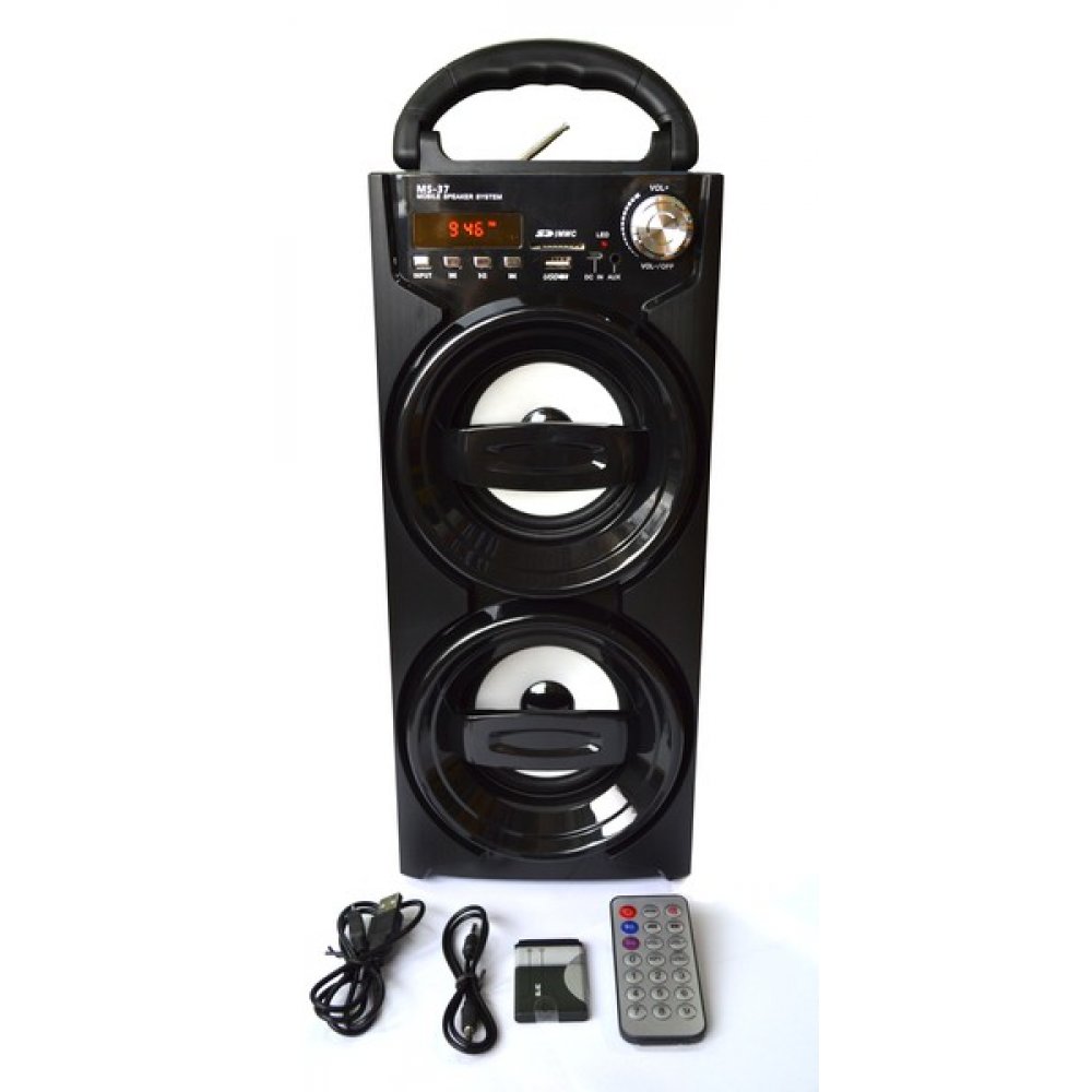 Колонка MS-37 Bluetooth microSD USB FM, чёрная