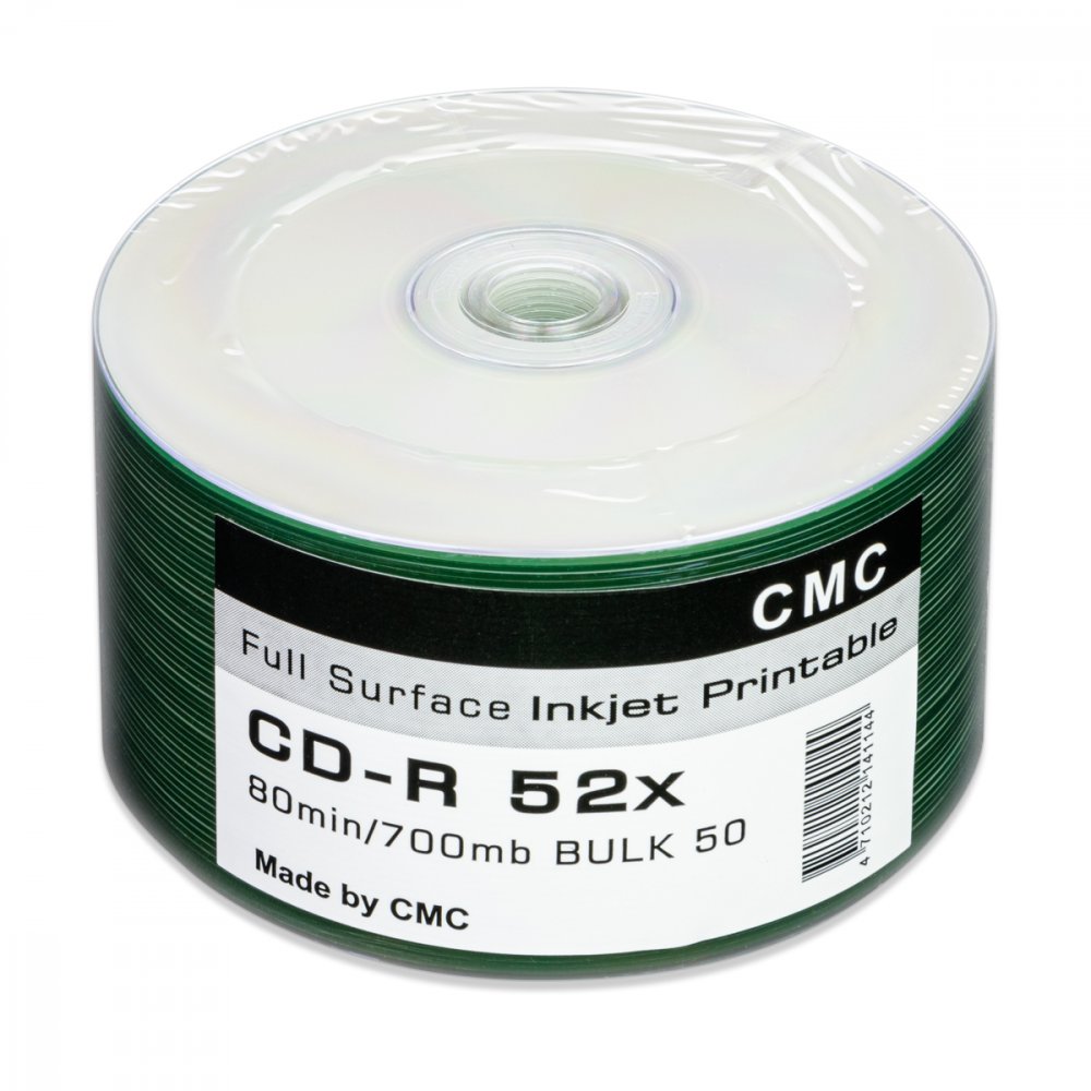 Диск CD-R CB-50 (Bulk/50) 80 52x Full Ink Print (CMC)